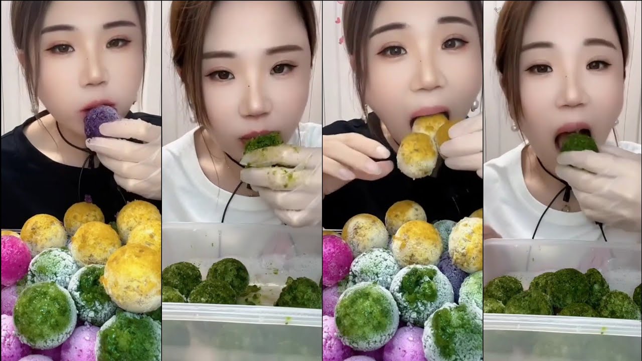 ASMR ice eating | YY fast ice balls eating | Matcha ice balls | Ice ...