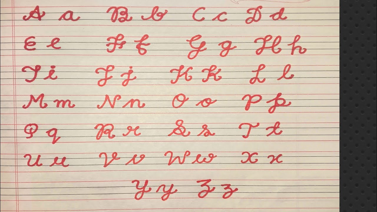 cursive writing a to z abcd | English capital and small letters abcd ...