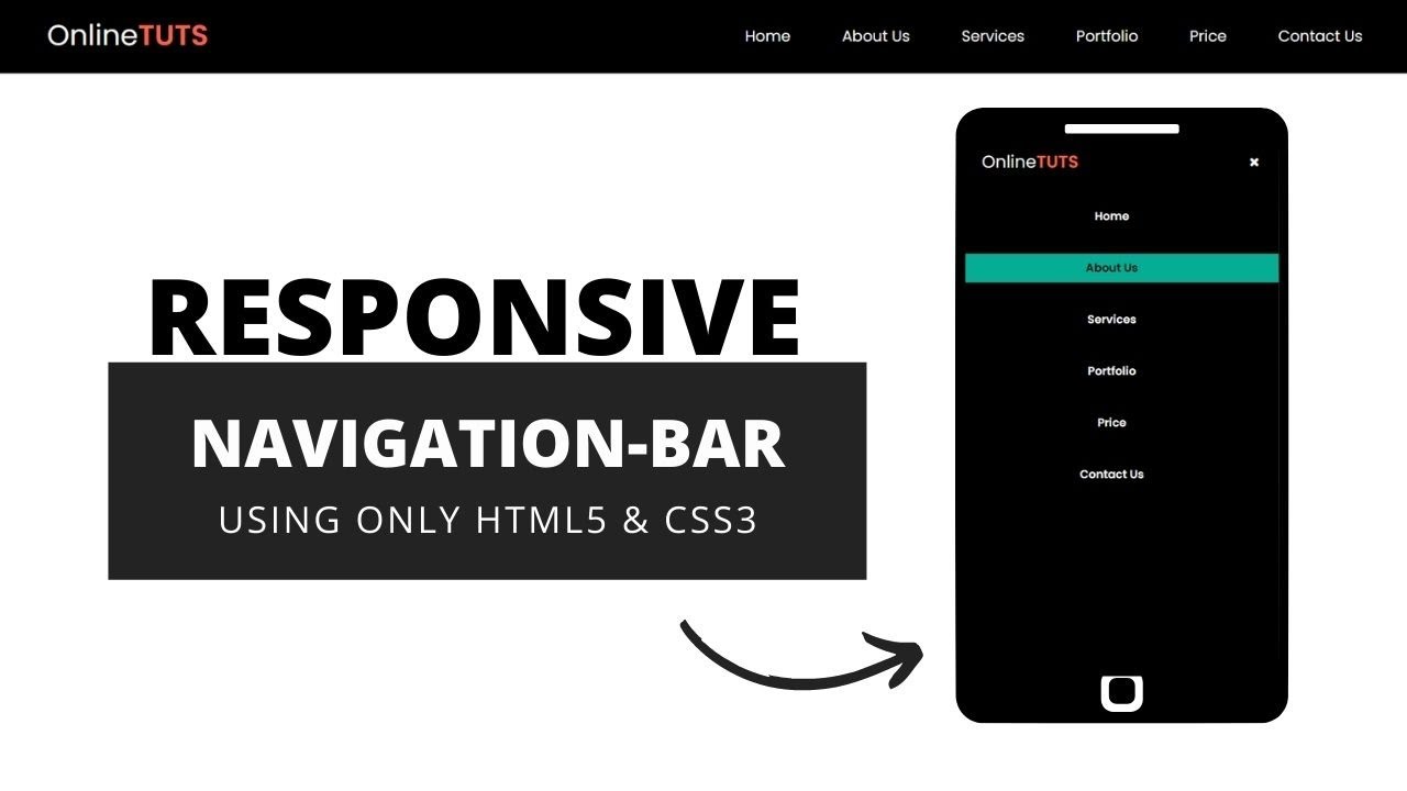How To Create Responsive Navigation Bar Using Html5 And Css3 Media Query 1541