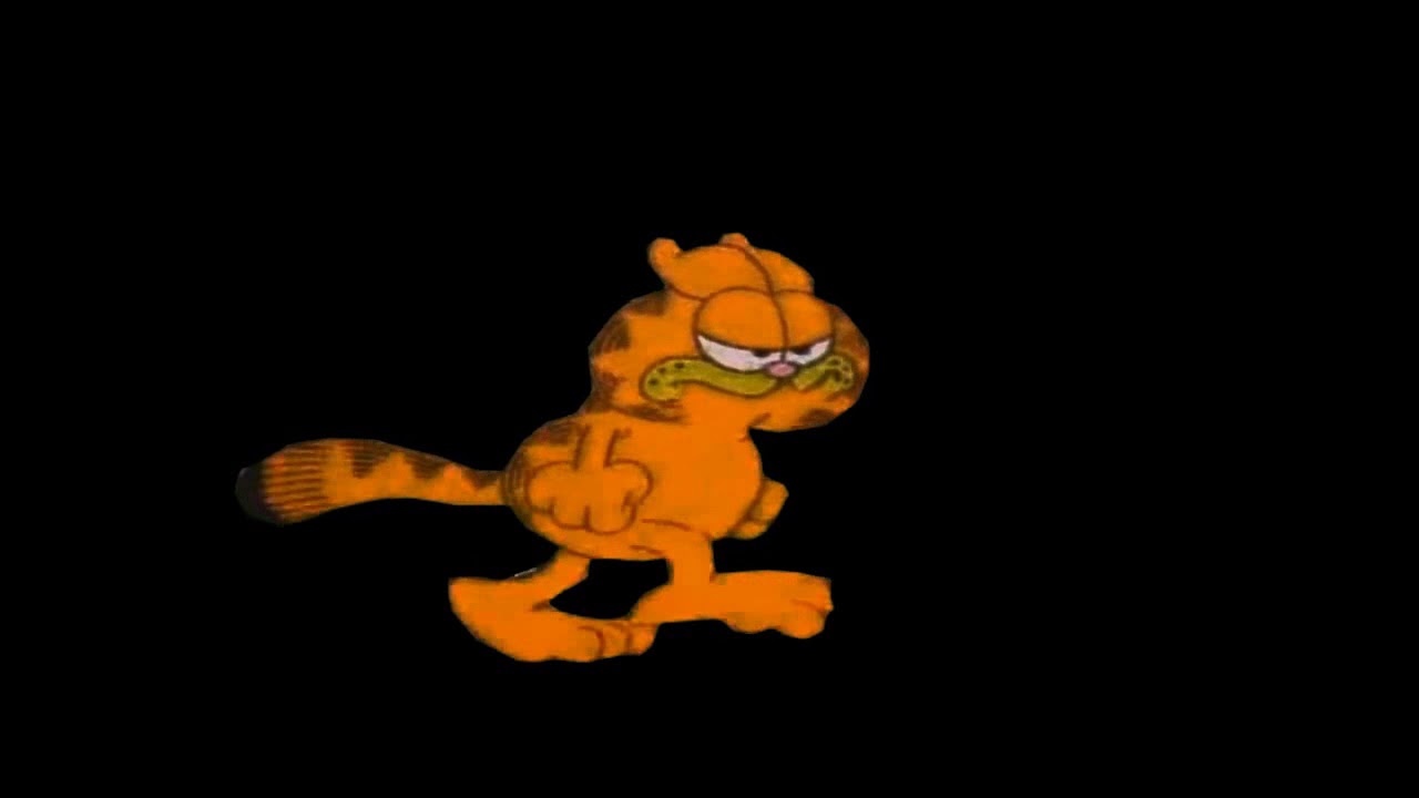 Garfield Grouchy Walk Cycle Green Screen 1HR - YouTube