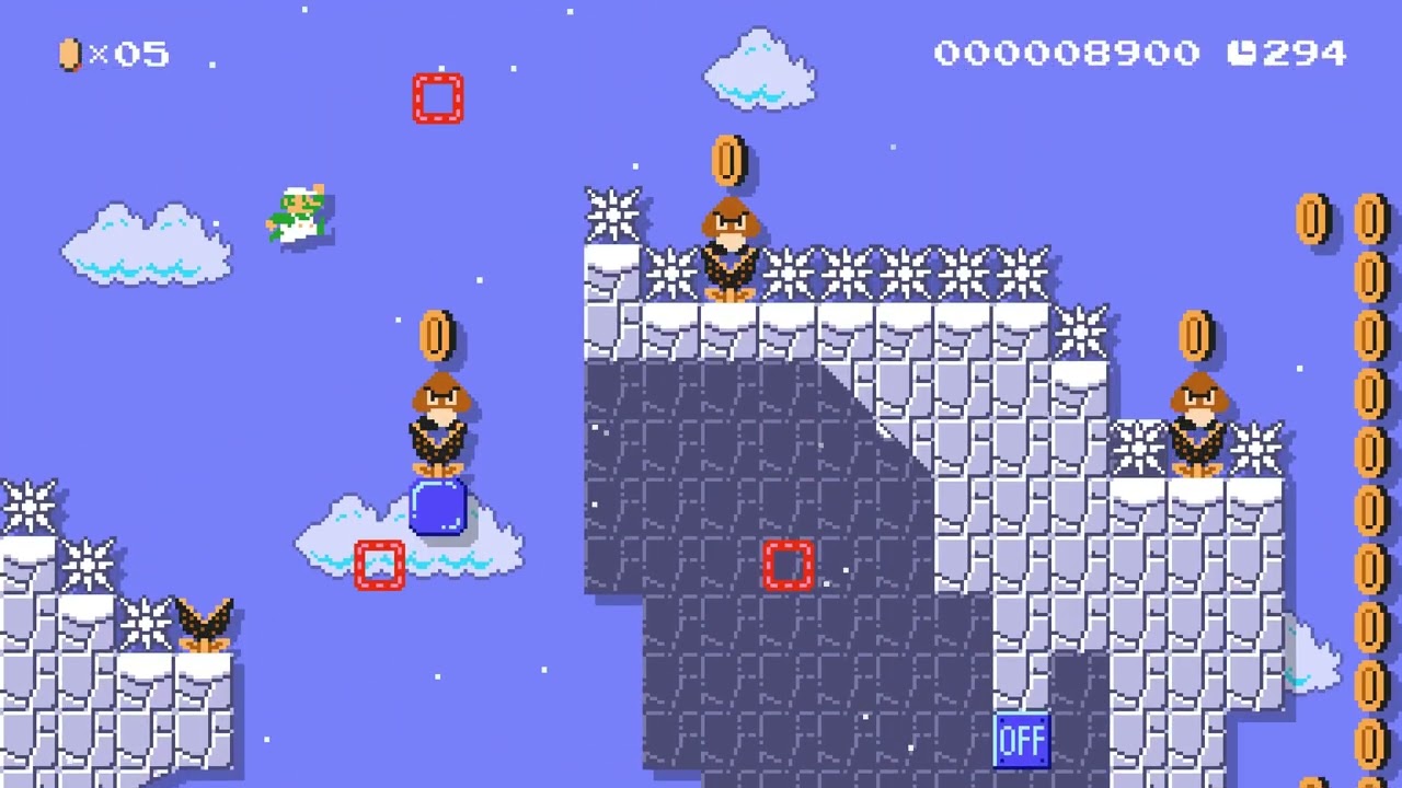 Super Mario Maker 2 1-1 Snowy Peaks (Par Homer_985) - YouTube