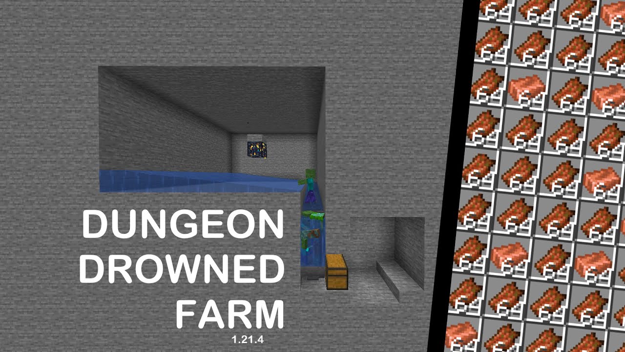 (1.21.4) Minecraft Dungeon based Drowned Farm in under 3 minutes! - YouTube