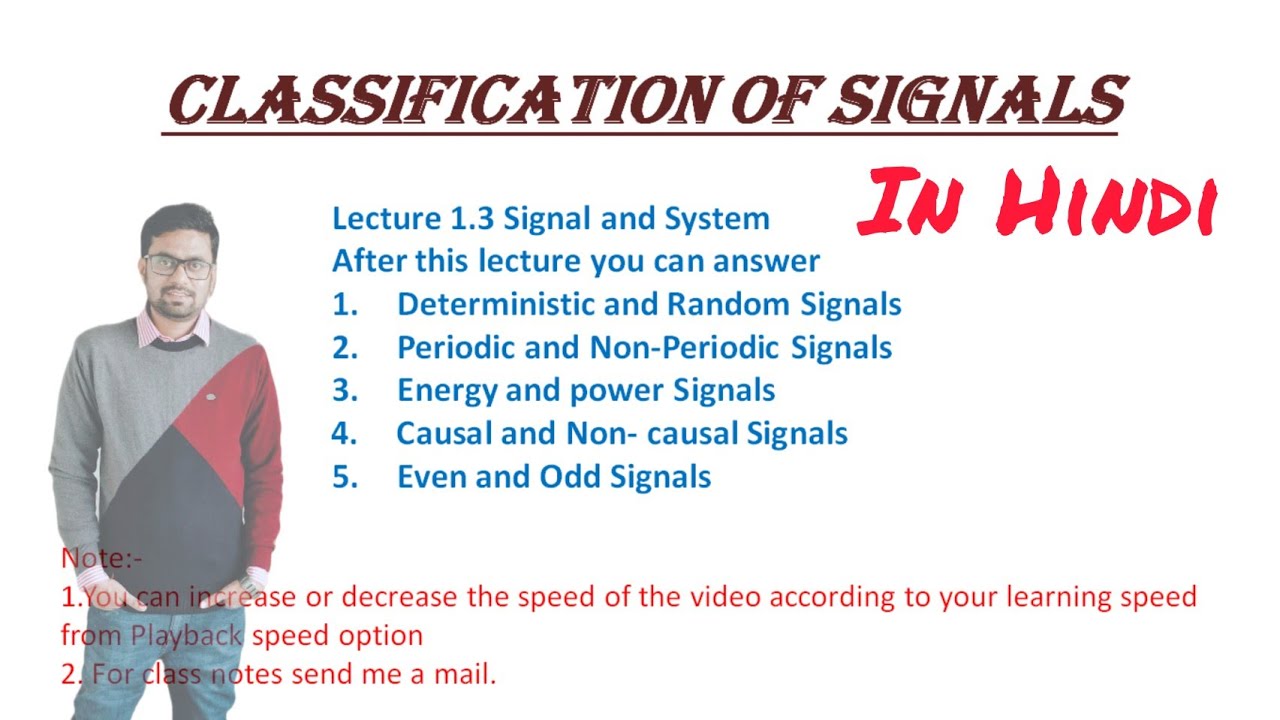 L1.3 Classification of Signals in Hindi by Amit Roy || Signal and ...