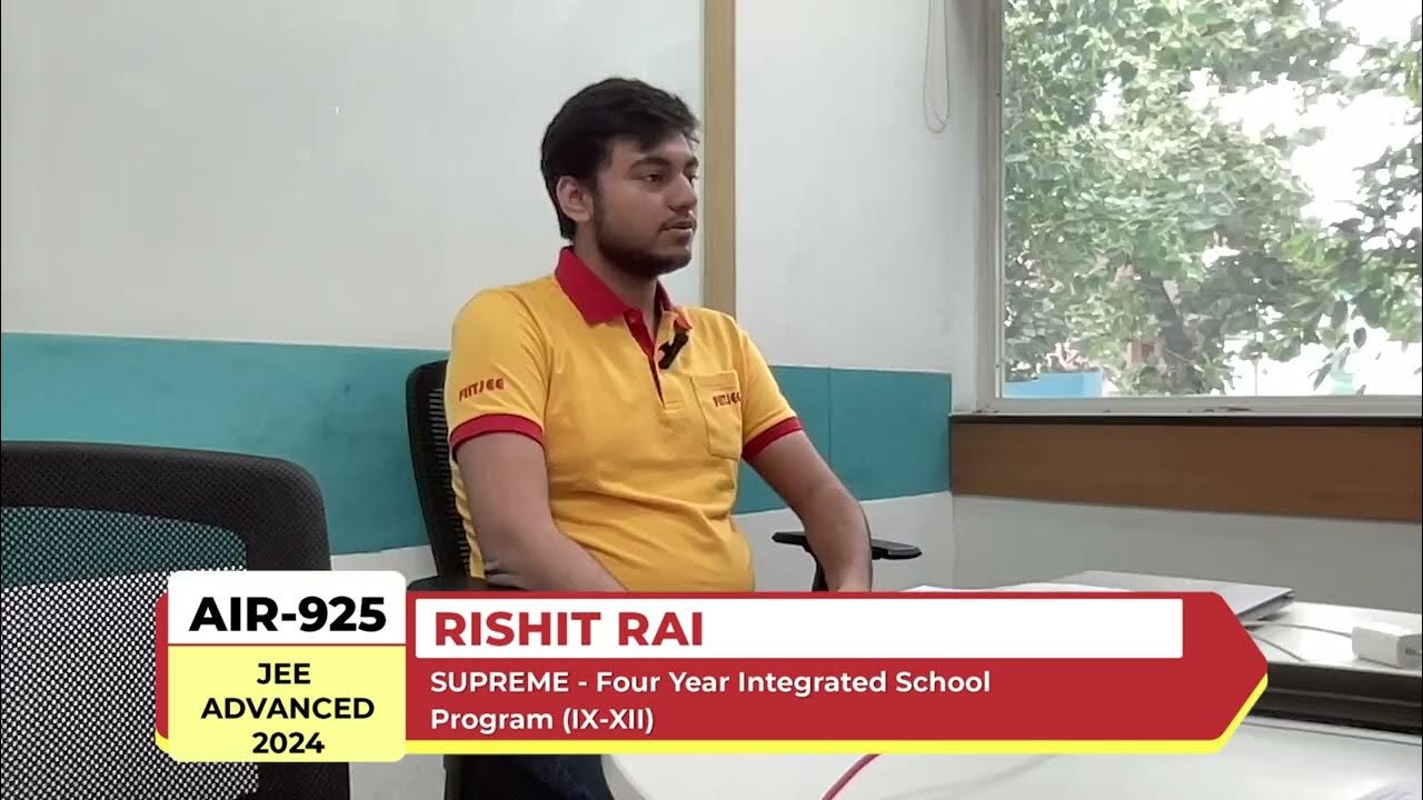 RISHIT RAI AIR 925 in JEE Advanced 2024 - YouTube