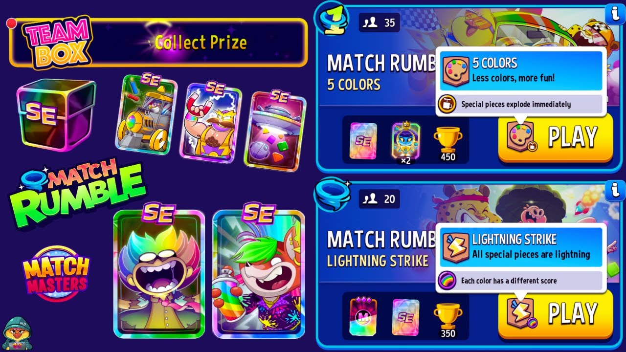 TEAM BOX COLLECTED/ x2 Match Rumble/ 35 players 5 Colors + Blow'Em Up ...