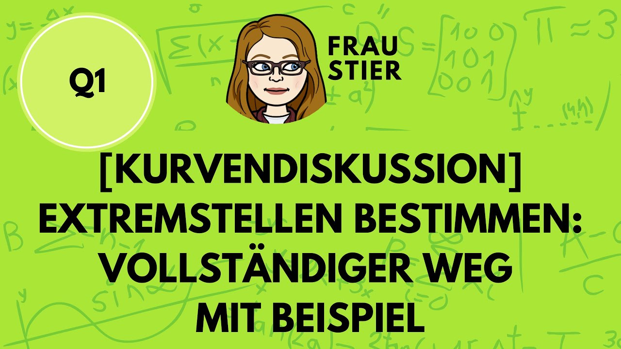 Extremstellen von Funktionen bestimmen, vollständiger Weg, mit Beispiel ...