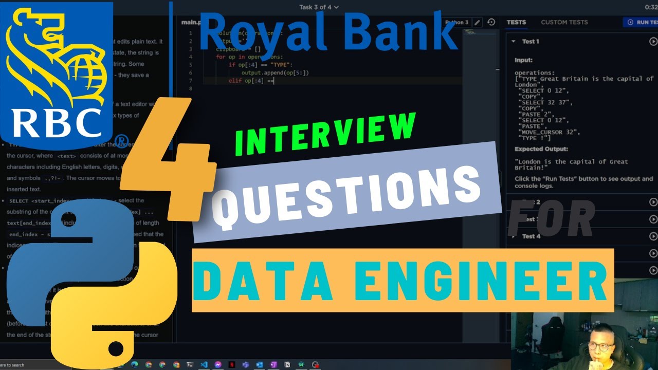 RBC Data Engineer - Coding Interview questions - Code Signal practice ...