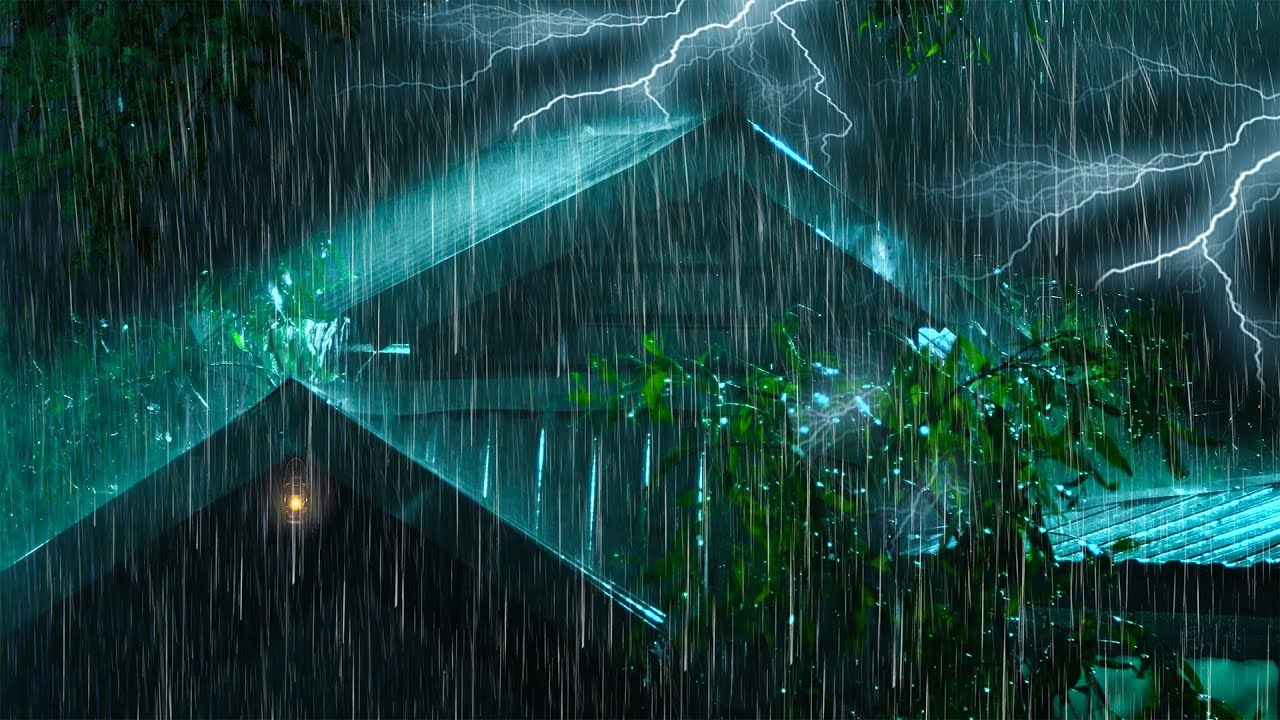 Fall Asleep in Minutes to a Heavy Downpour & Booming Thunder | 3 Hours ...