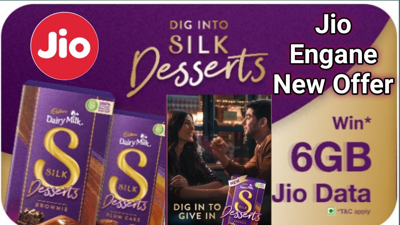 Jio Cadbury Silk Dessert offer win 6GB data | Dairy milk silk offer jio ...
