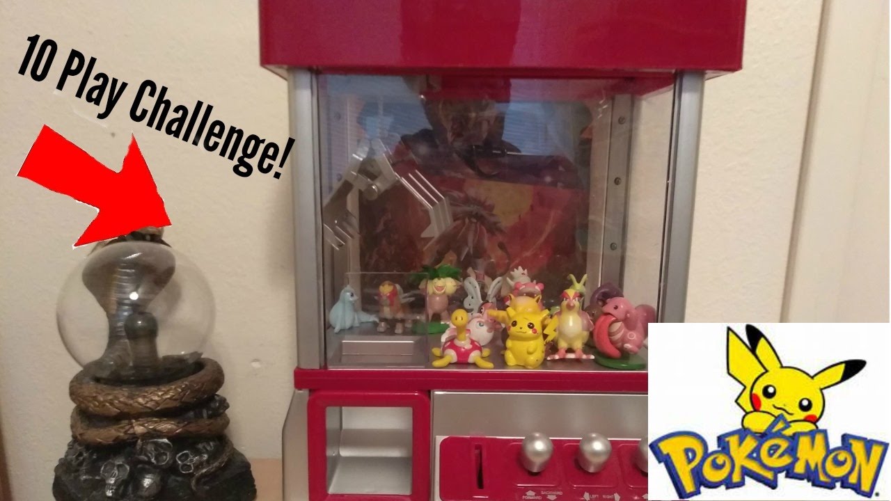 Mini Claw Machine with Pokemon! 10 Play Challenge #2 - YouTube