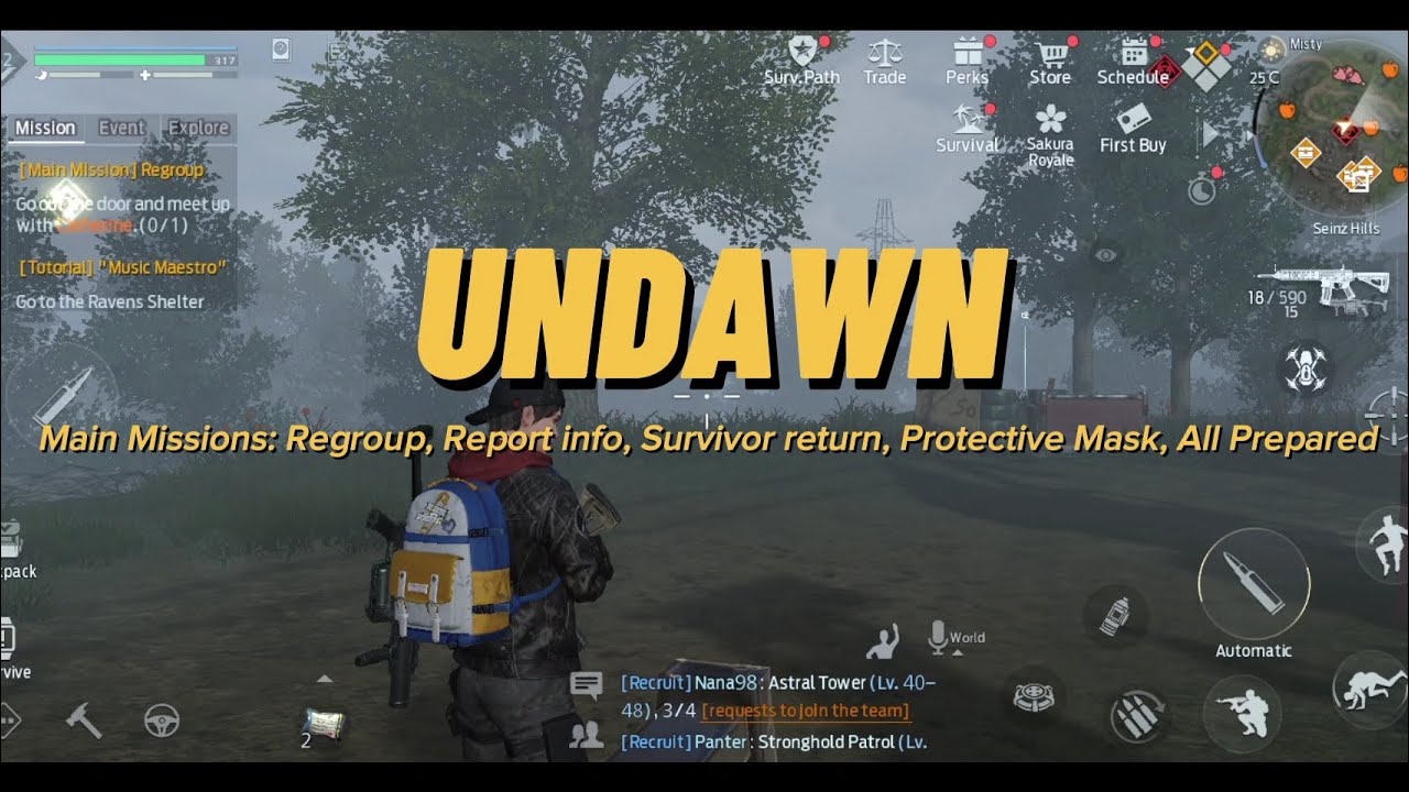 UNDAWN - Main Missions: Regroup, Report info, Survivor returns ...