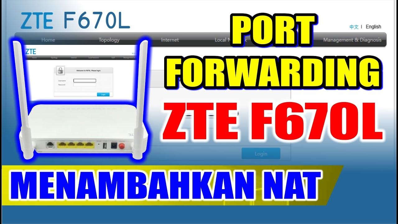 Menambahkan NAT atau PORT FORWARDING pada ZTE F670L - YouTube