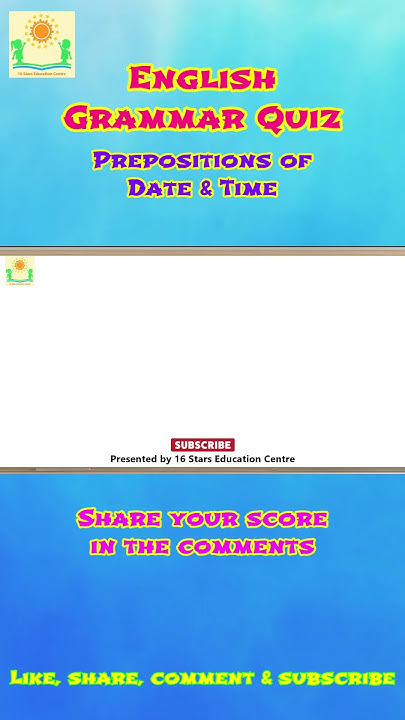 English Grammar Quiz: Prepositions of Date & Time - YouTube