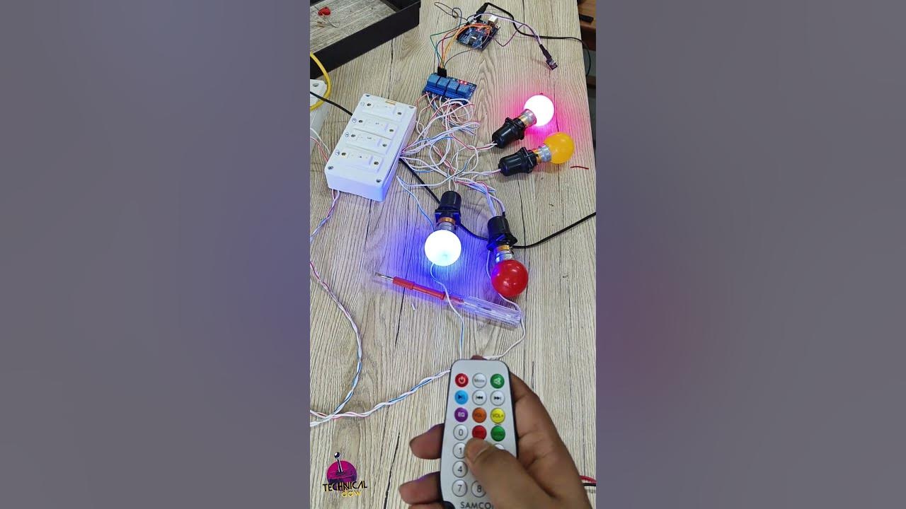 Manually Control With Remote Control Power Circuit Using Arduino Uno R3 Project #arduino # ...