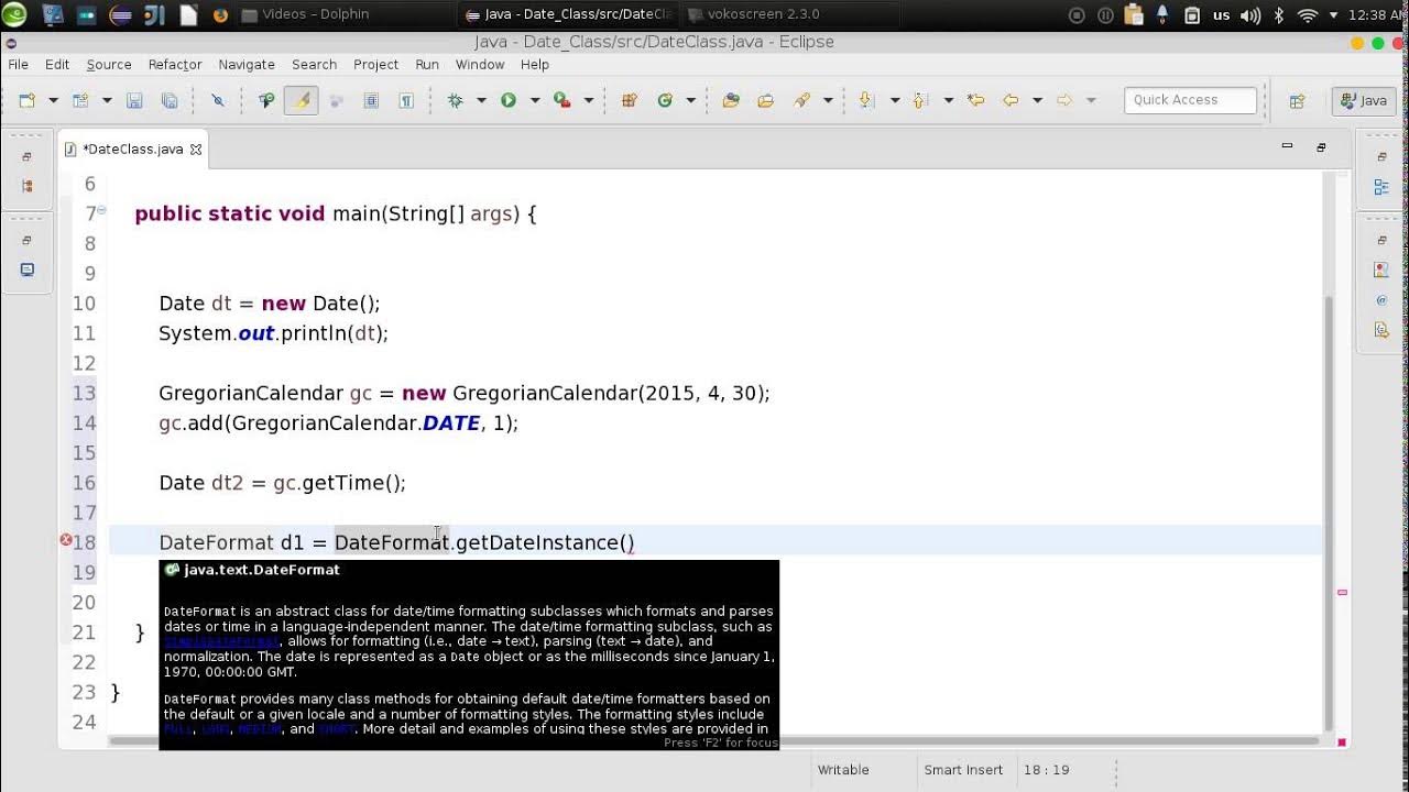 65 Java Date Class DateFormat التعامل مع الوقت جافا - YouTube