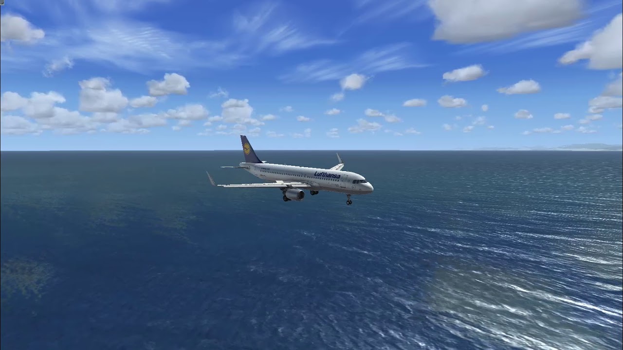 fsx airbus a321 lufthansa approach to gibraltar airport - YouTube