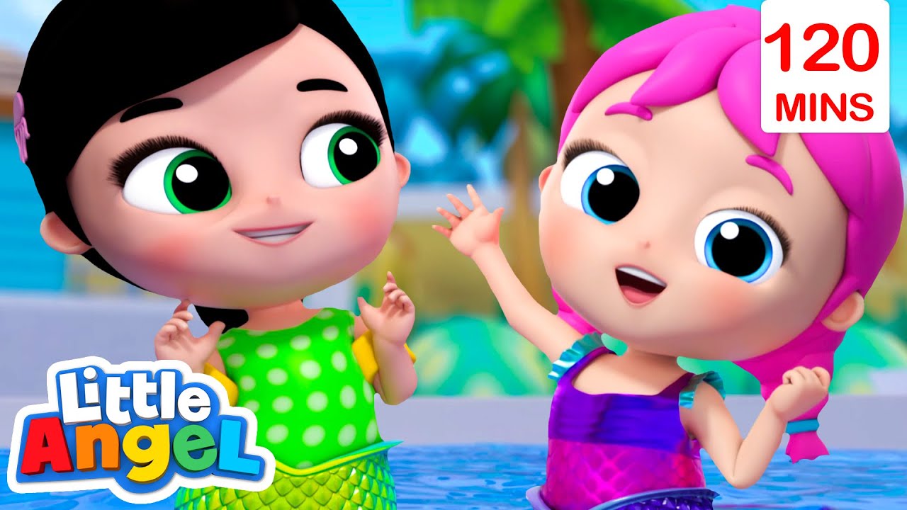 Jill Swims like a Mermaid | LittleAngel | Nursery Rhymes & Cartoons for ...