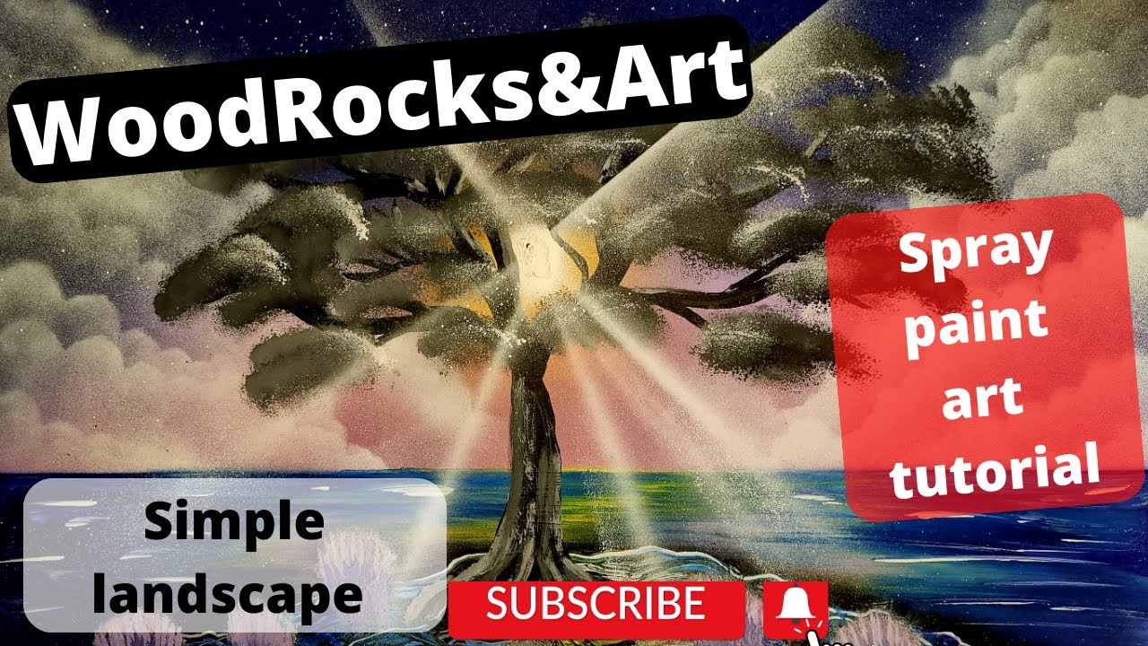 How to spray paint art : Simple landscape tutorial - YouTube