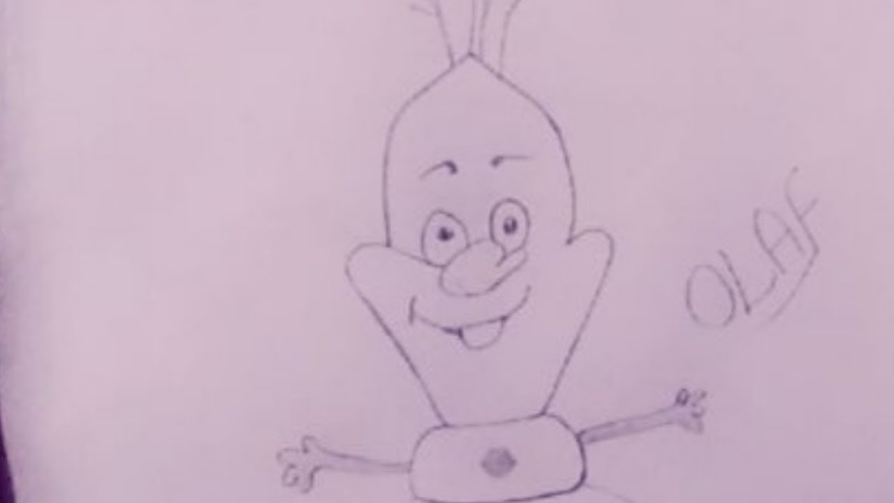 How to draw Olaf the Snowman from Frozen with Easy step by Step Drawing ...