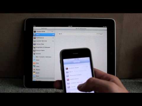 iOS 4.3 iPhone to iPad Bluetooth tethering - YouTube