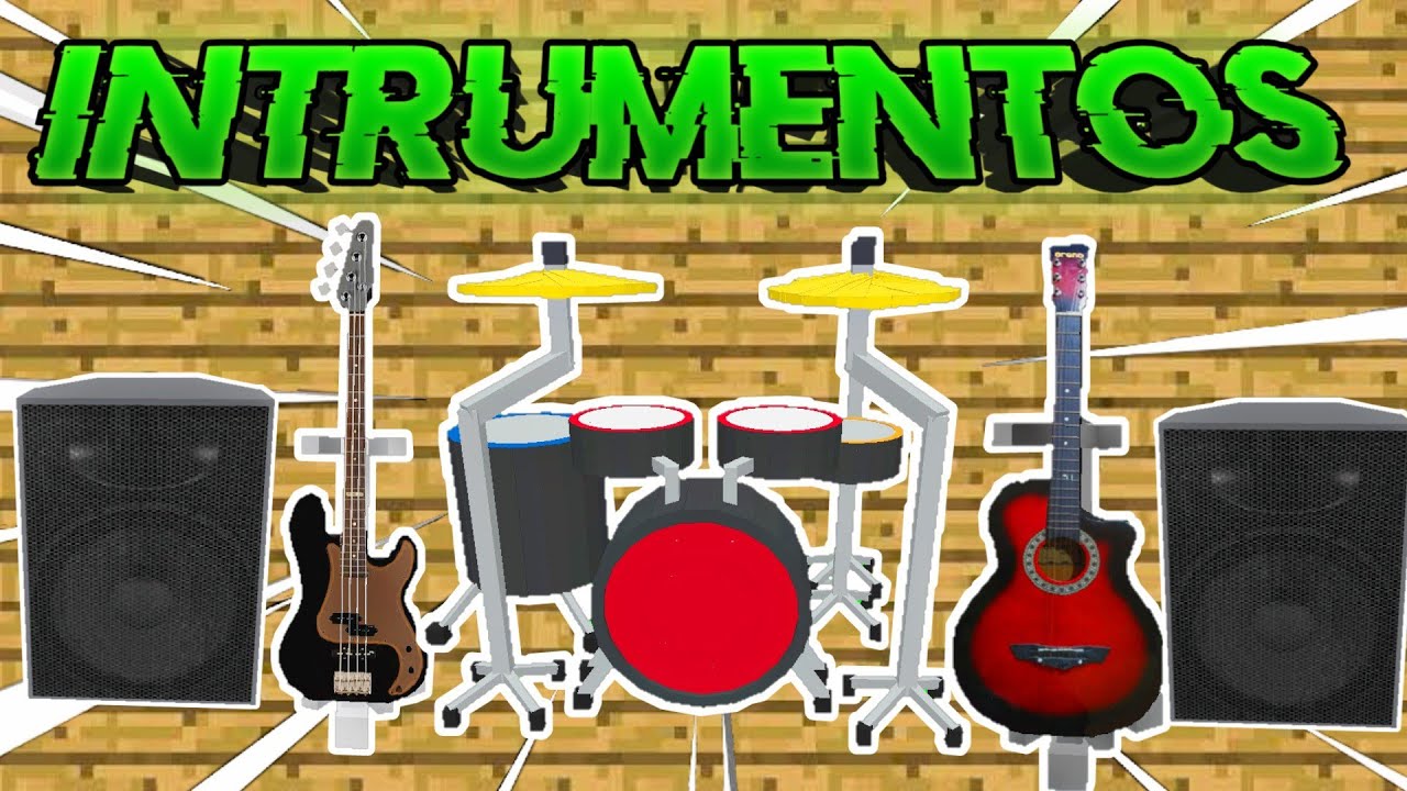 MOD de INTRUMENTOS | Musical Instruments Addon Minecraft PE 1.19 - YouTube