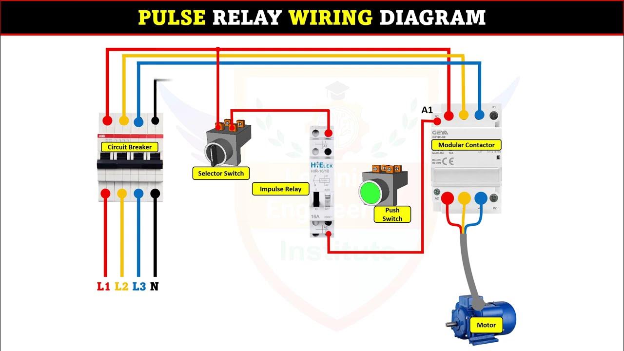 pulse on pulse off relay. Pulse relay wiring diagram||impulse relay| latching relay @learn - YouTube