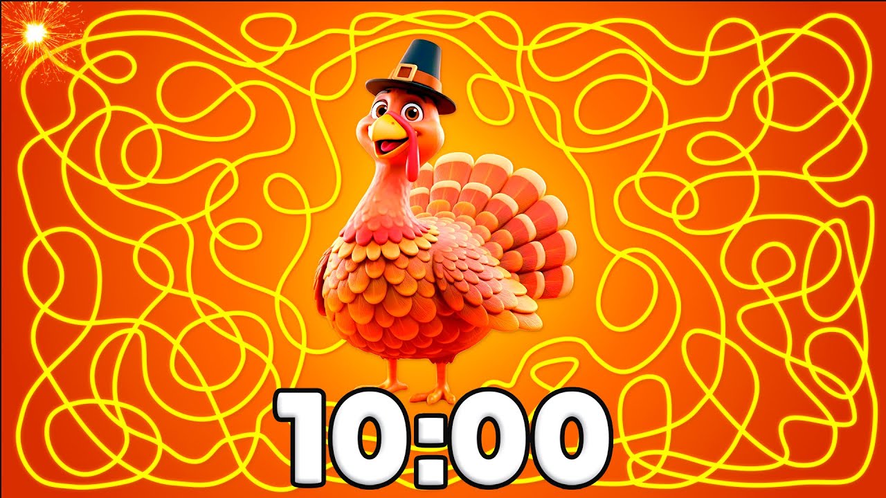 10 Minute [THANKSGIVING] 🦃🚀 Rocket Turkey Timer | Countdown Surprise! 🎆 ...