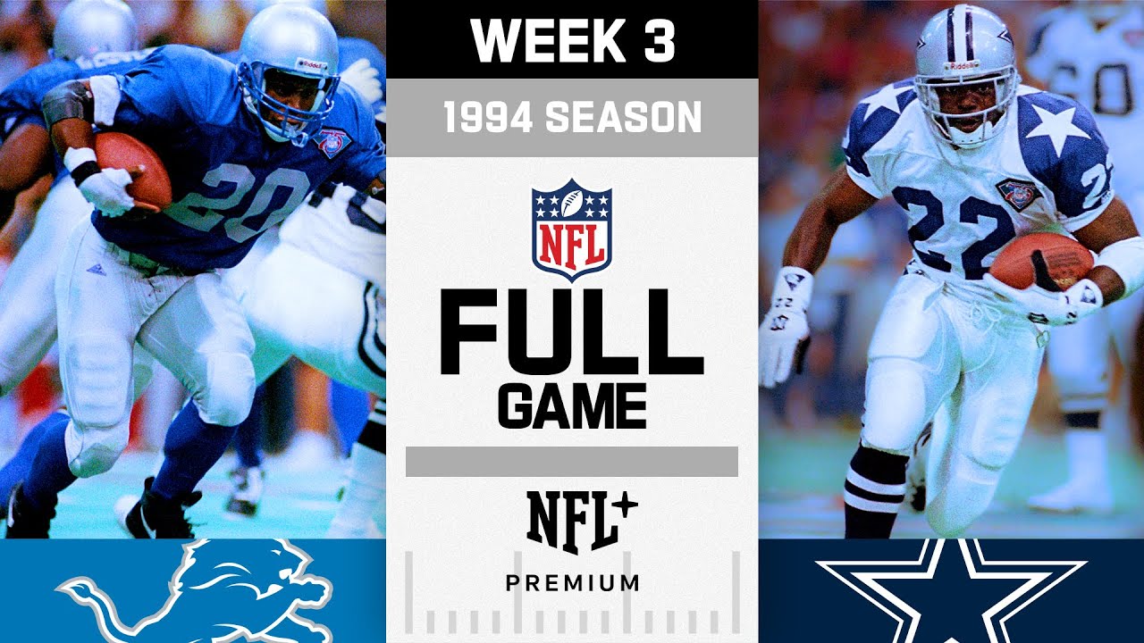 Barry vs. Emmitt! Detroit Lions vs. Dallas Cowboys FULL GAME | NFL 1994 ...