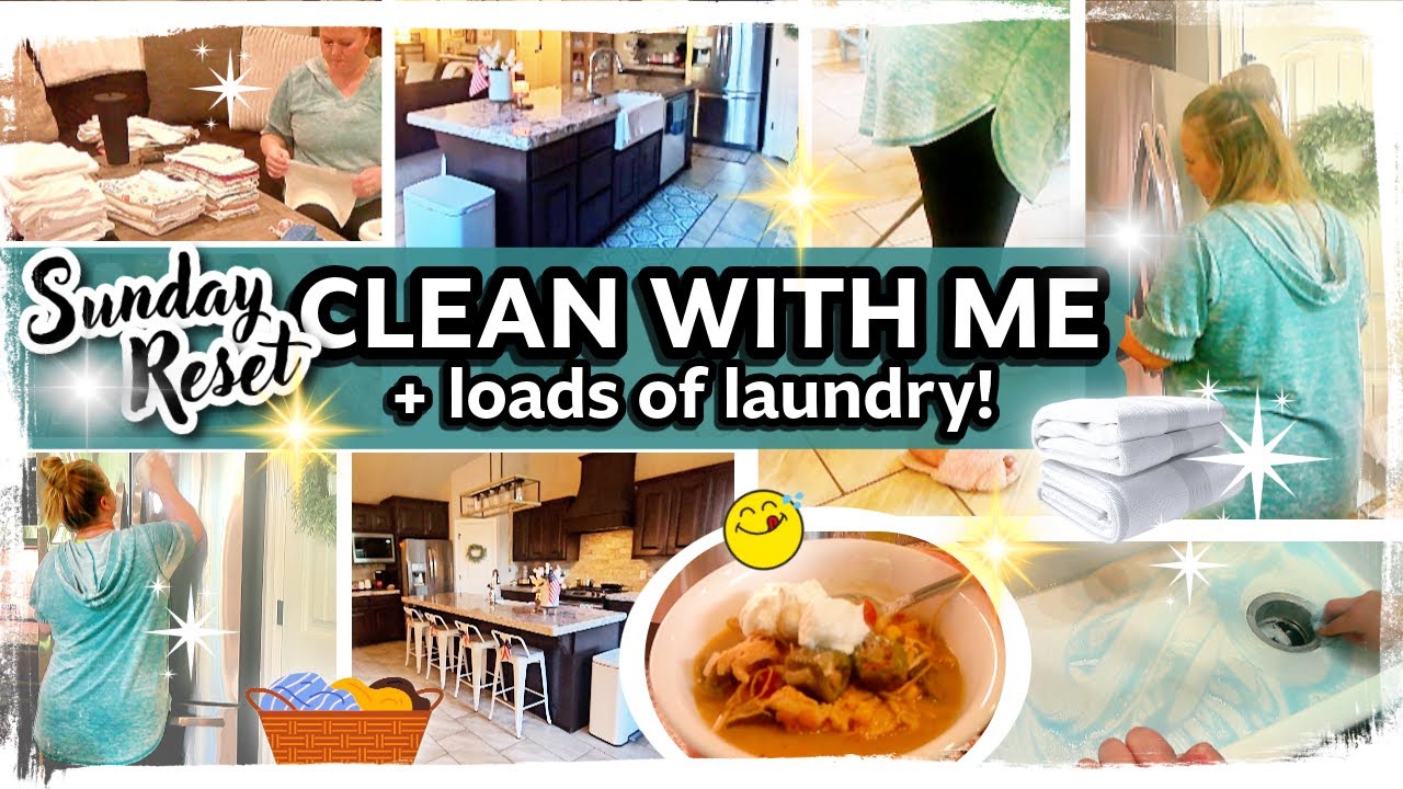 CLEAN WITH ME | SUNDAY RESET + LOADS OF LAUNDRY | A WOMANS HEART # ...