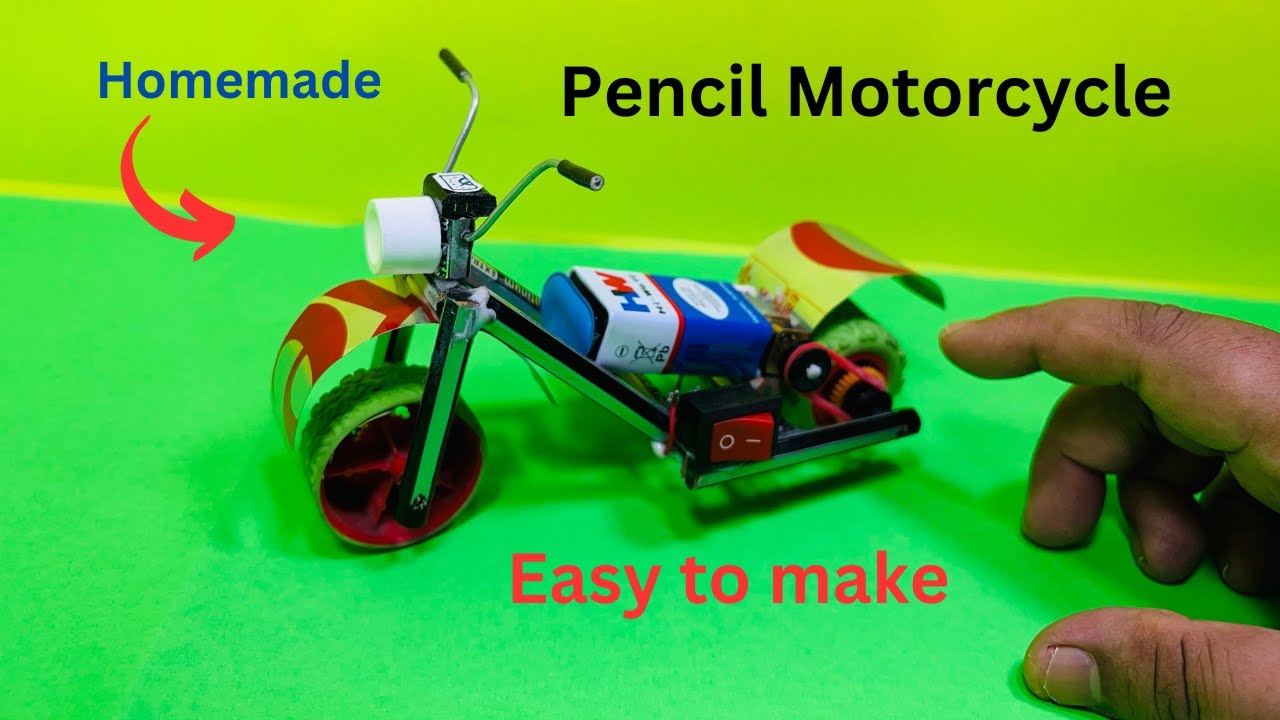 How to make Pencil Toy Motorcycle at Home – Amazing DIY Bike || Science ...
