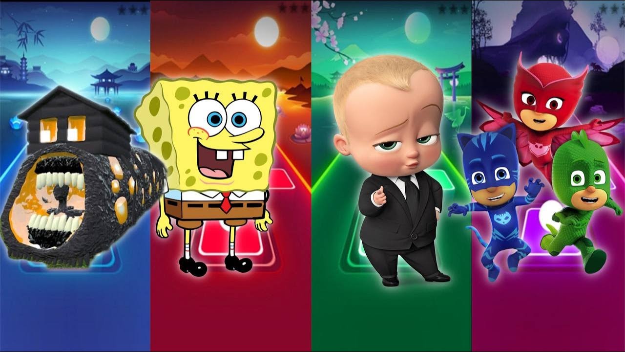 Tiles Hop - Train Eater 🔴 SpongeBob 🔴 The Baby Boss 🔴 Pj Masks - YouTube