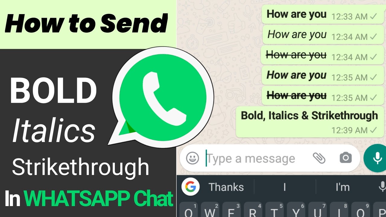 How To Write Bold In Whatsapp Chat Change Text Style YouTube How To Write Bold In Whatsapp Chat Change Text Style YouTube
