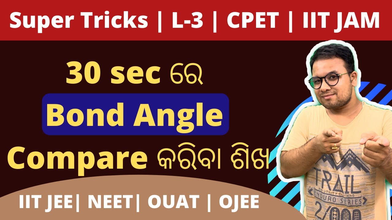 Super Tricks:L-3 || Bond Angle || Chemical Bonding || CPET 2021 || IIT ...