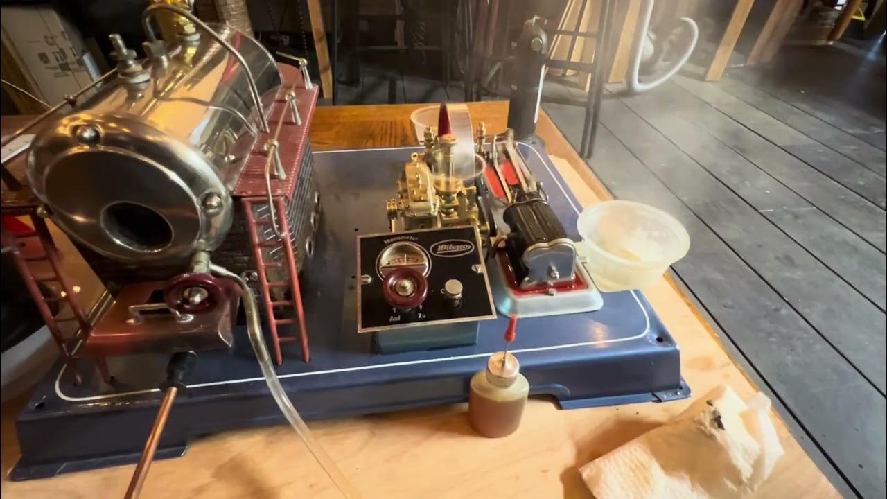 Wilesco Modified D-24 Steam Engine with working Governor Speed Reduction Gearbox - YouTube