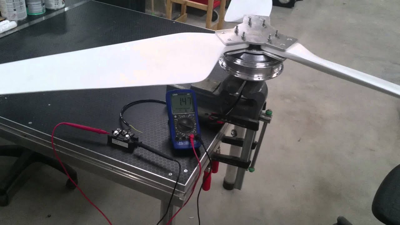 DIY wind turbine generator testing - YouTube