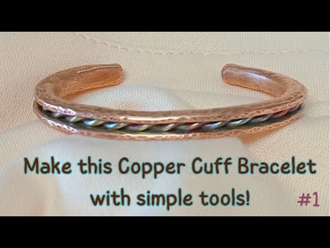 Make this Copper Cuff Bracelet with simple tools. Hammered and rustic ...
