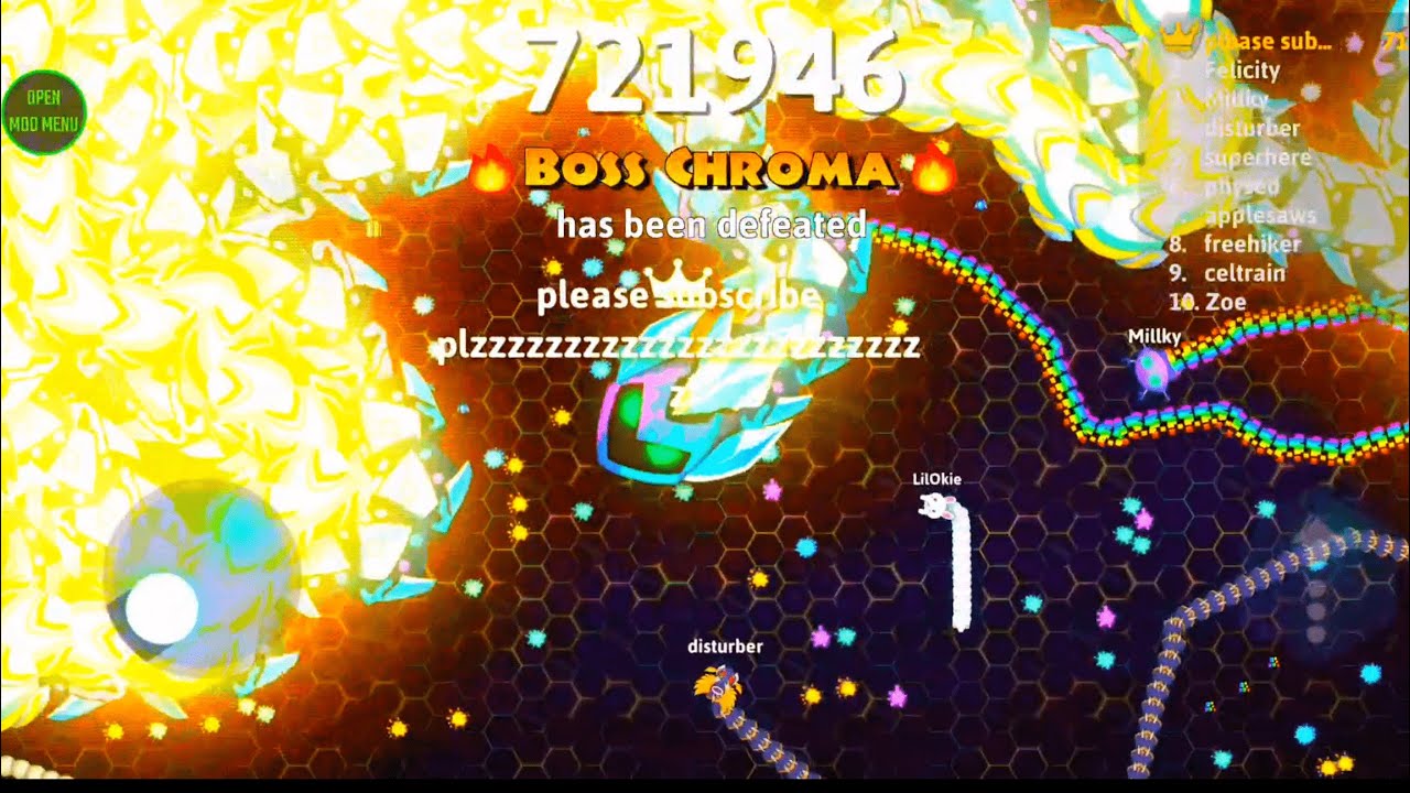 Boss Chroma win in Under 20 Seconds! | Snake.io mod menu Gameplay #003 ...