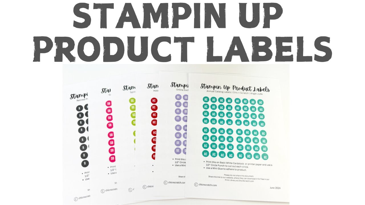 Stampin Up Product Labels - YouTube