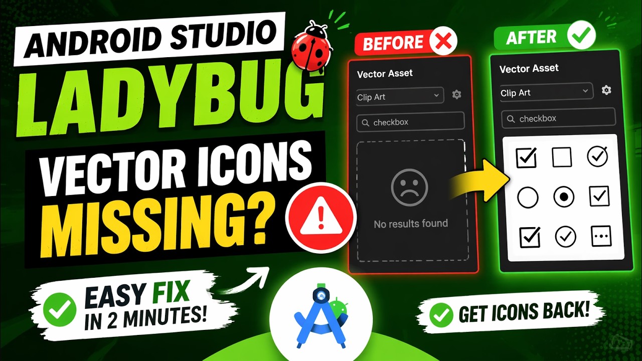 Icon Issue in Android Studio? Easy Fix for Ladybug Version! || IT WALA ...