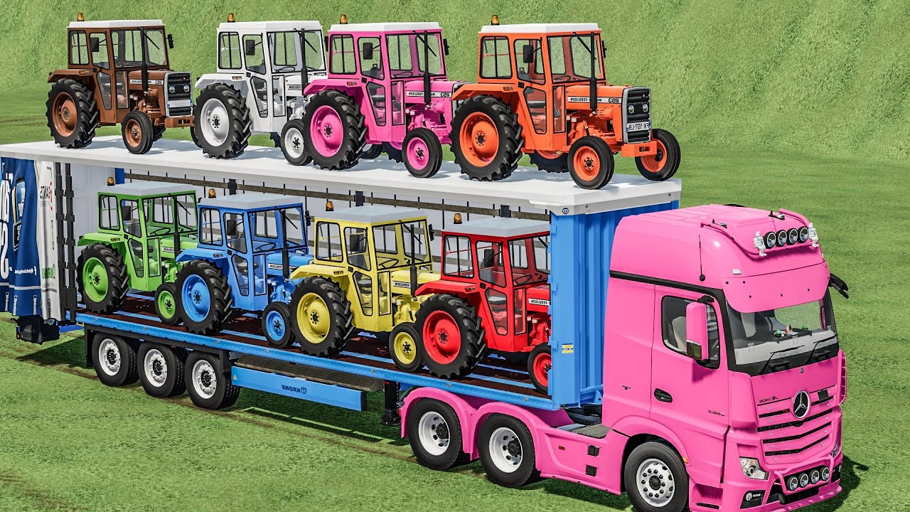 Work With Colors - LIME WHEELIE John Deere Mini Tractors Transport ...