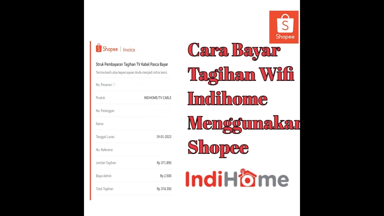 Cara Bayar Tagihan Wifi Indihome Lewat Shopee - YouTube