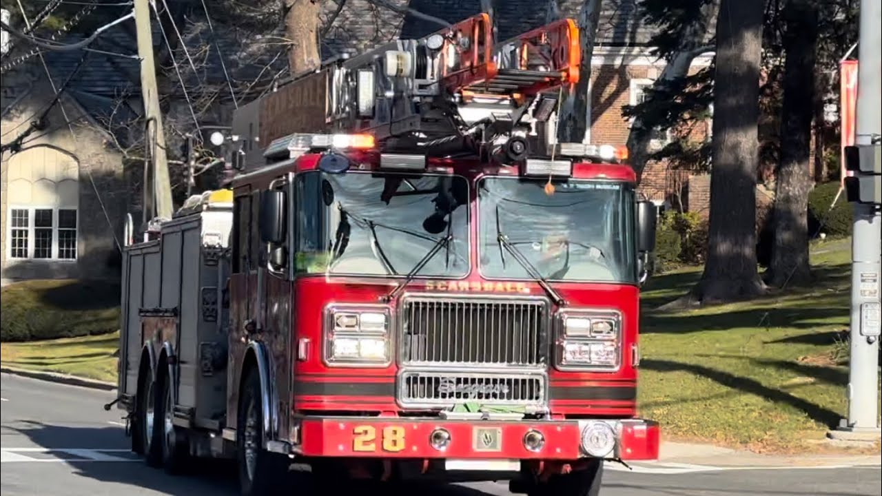 Scarsdale FD Car 2432, Engine 55, & Ladder 28 Responding - YouTube