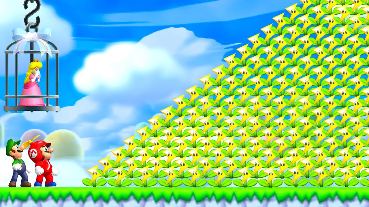 What happens if Mario Collects 999x Thunder Flowers in NSMBW? - YouTube