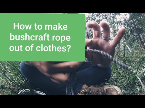 How to make bushcraft cordage rope out of clothing - YouTube