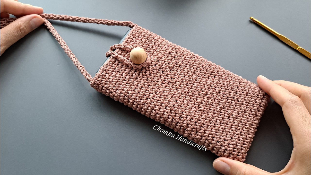 Easy DIY crochet phone bag for beginners | Chompu Handicrafts - YouTube