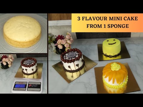 3 Flavour cake from 1sponge| Mini cake| with weight detail| H2 Cakes by ...