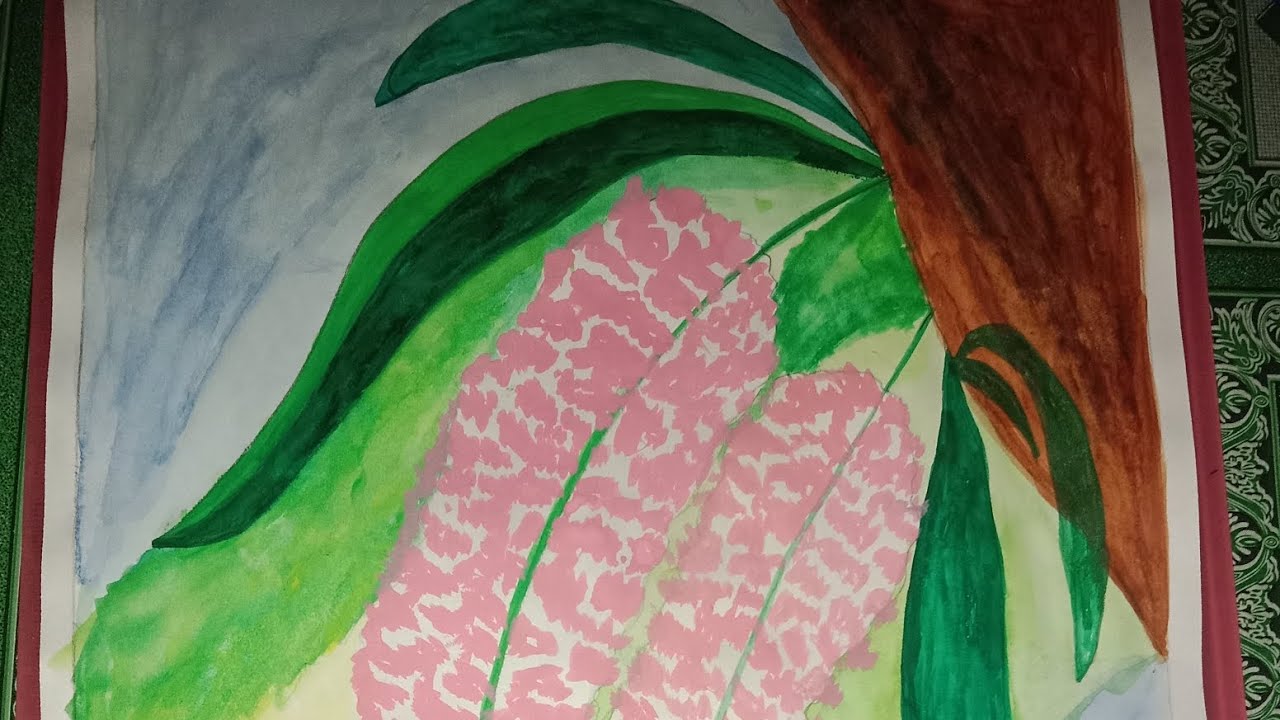 assam state flower drawing কপৌ ফুল #drawing#flowers#art#youtube#myvideo ...