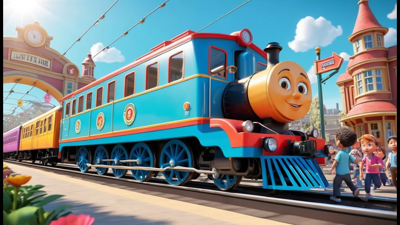The Train on the Track Goes Choo Choo | Fun Train Song for Kids | Sing ...