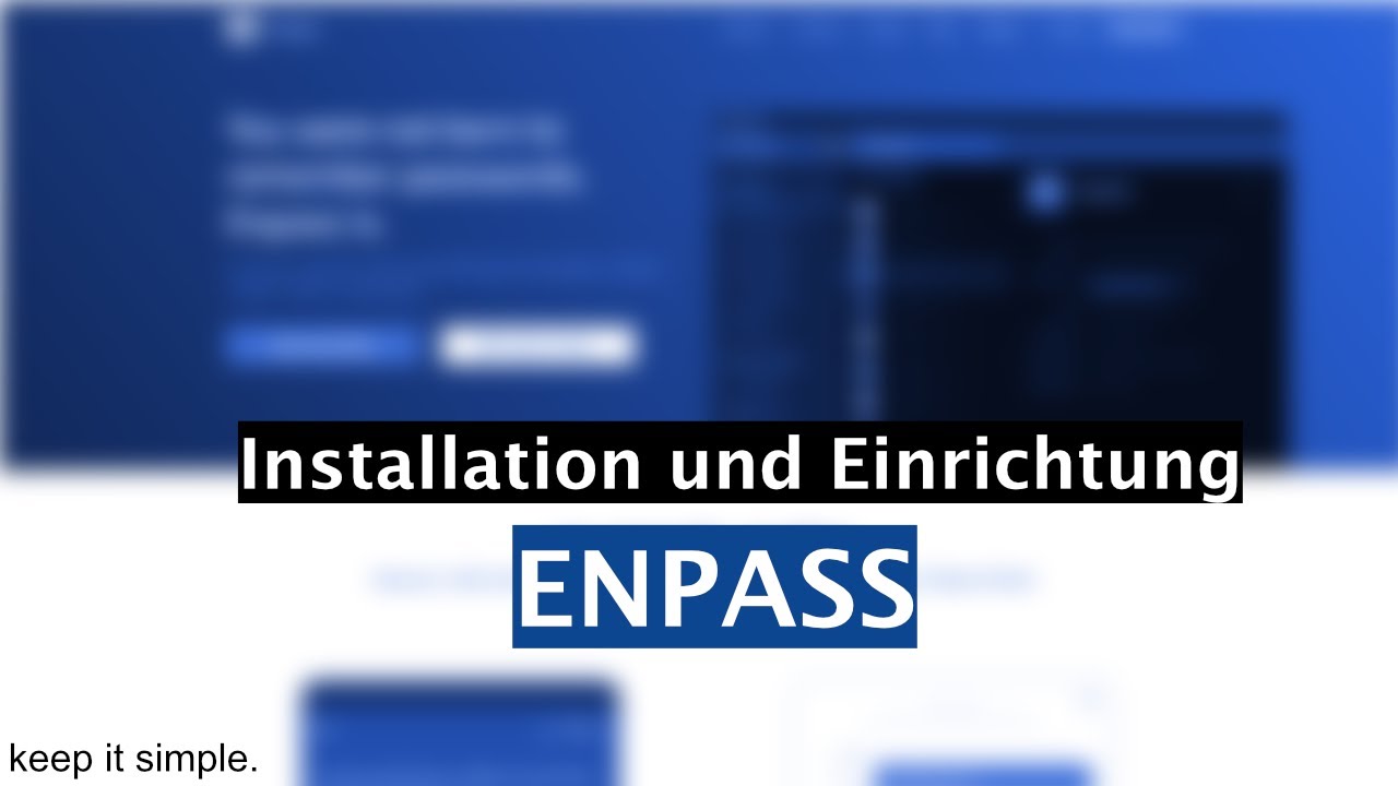 Enpass, Installation und Einrichtung - YouTube