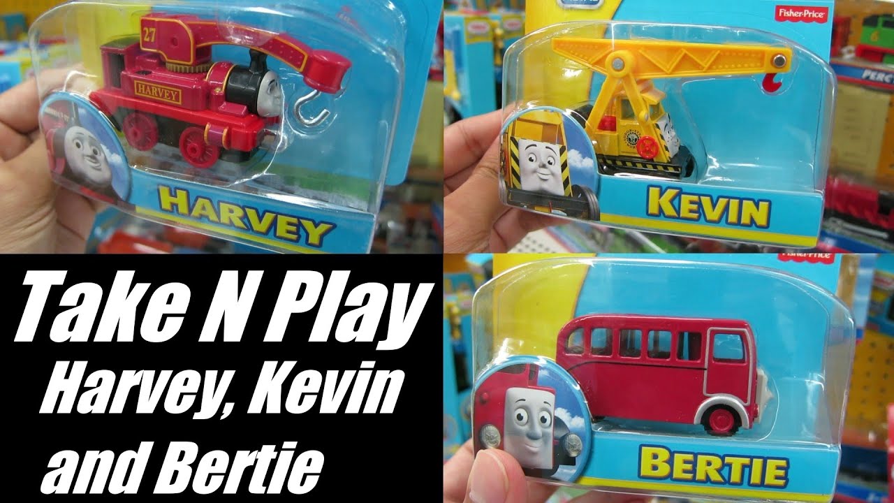 Harvey, Kevin and Bertie - Thomas Take N Play Diecast Trains - YouTube